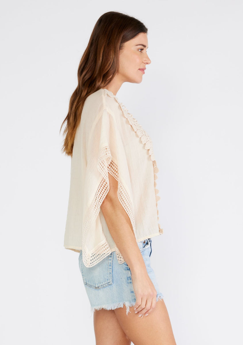 Sheer Crochet Boxy Kimono Top – Wild Skyes