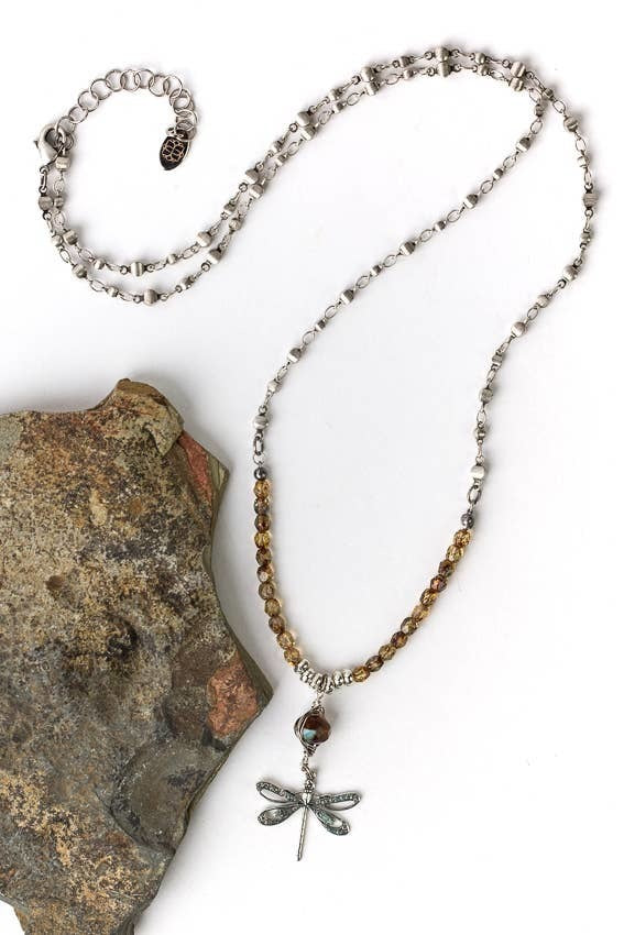 Anne Vaughan Designs Jewelry - Lakeside 28-30" Patina Dragonfly Focal ...